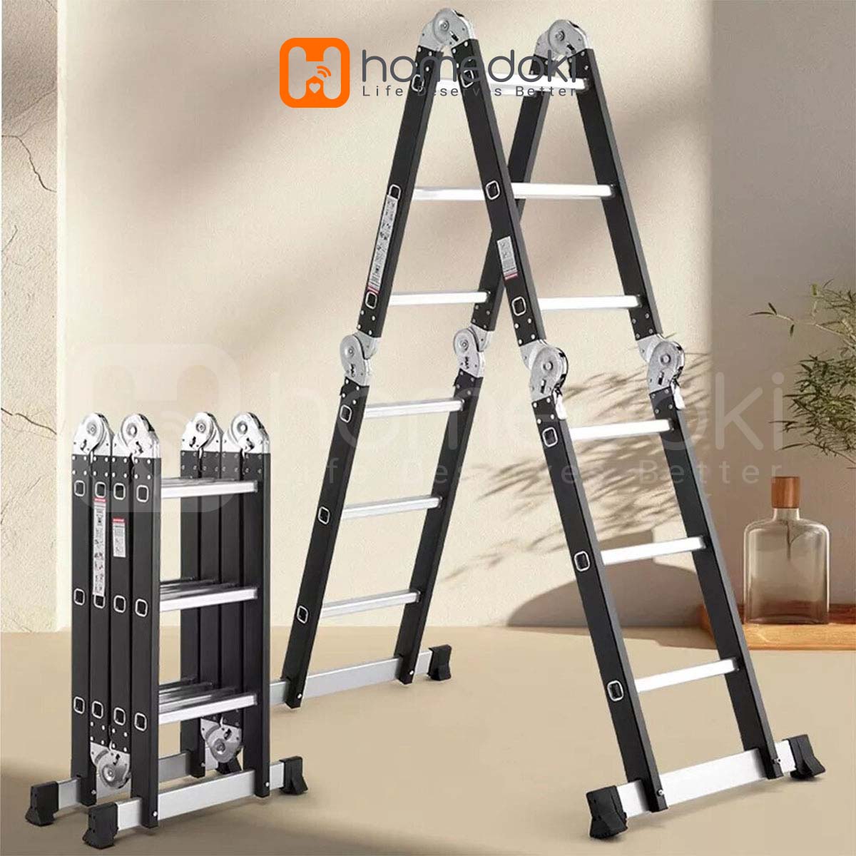 Jual Homedoki Tangga Lipat Aluminium/Tangga Besi/Tangga Lipat/Tangga 9 ...