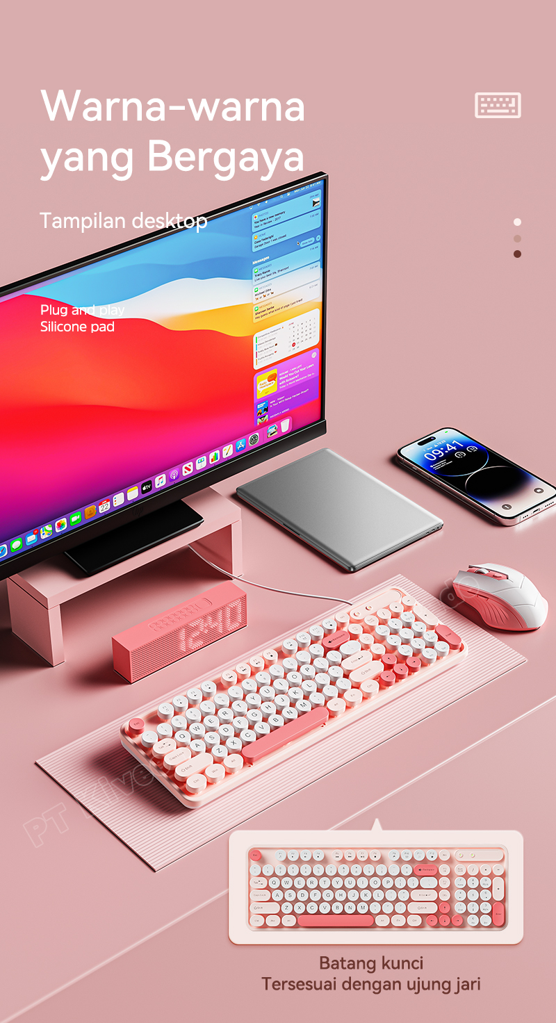 Jual OLYPS Keyboard Laptop USB Kabel 98 Keys Layout Lucu Tuts Bulat ...