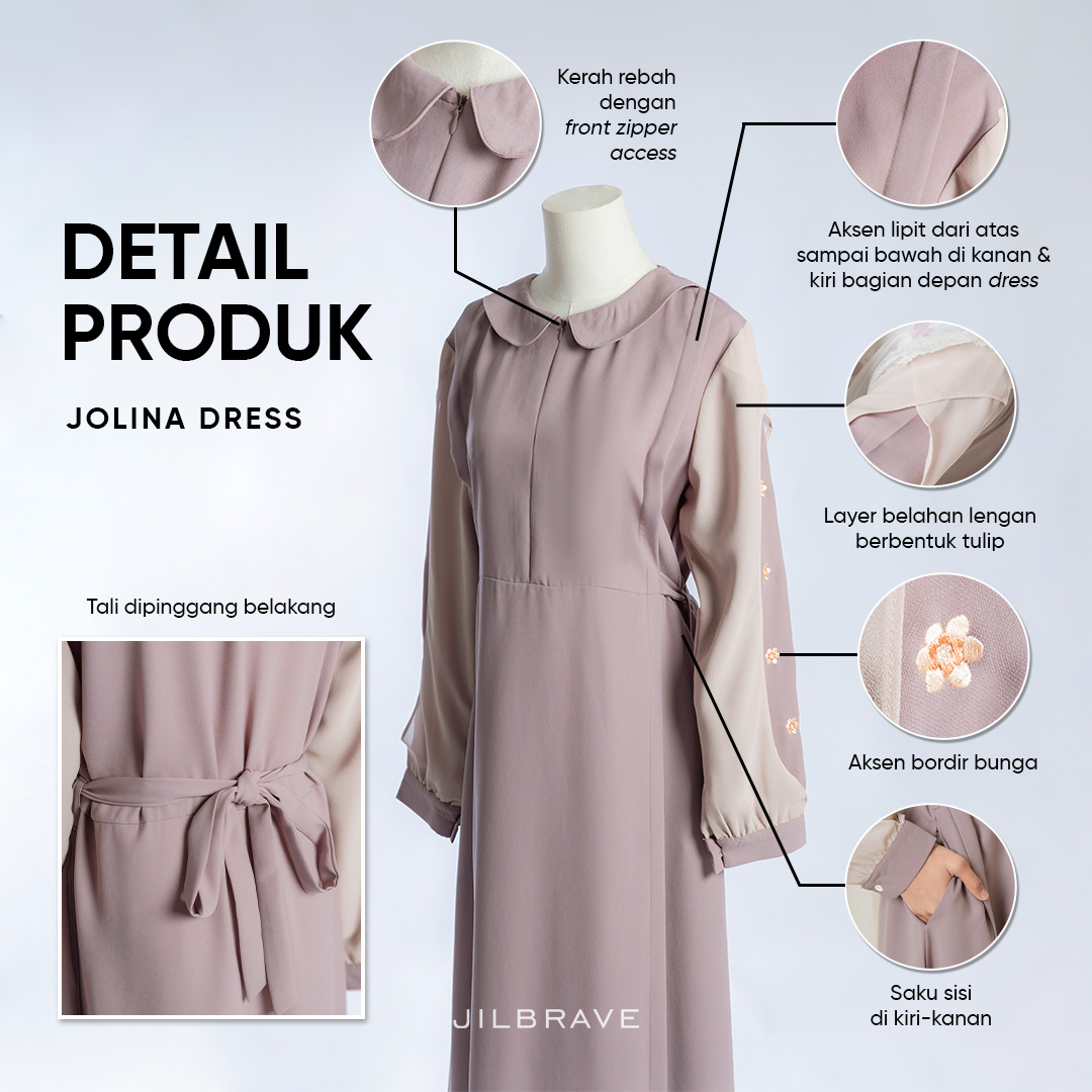 Jual [BUY 300K GET 1 FREE PRODUCT] Jilbrave Jolina Dress Gamis Kondangan Feminine Flowy Elegan ...