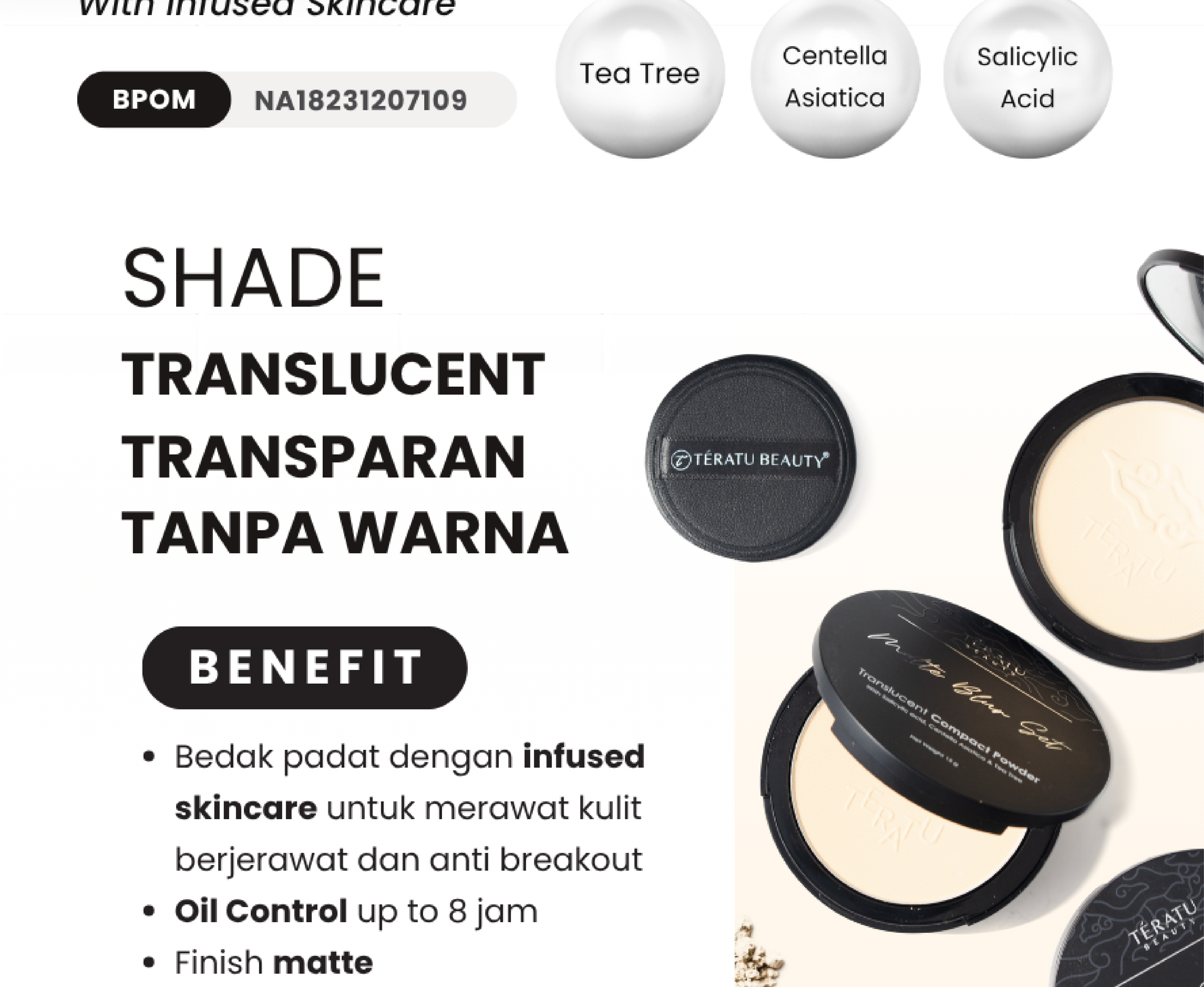Jual TERATU BEAUTY Matte Blur Set Translucent Compact Powder - 12 gr ...