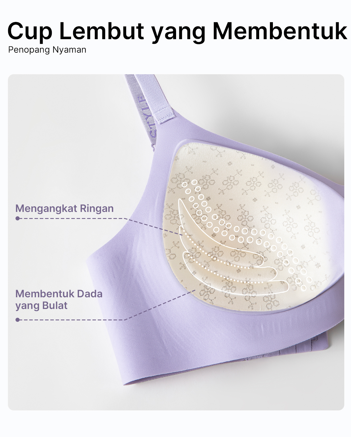 Jual Greney- Bra Seamless Mulus Menopang Tali bahu huruf mengkilap Cup ...