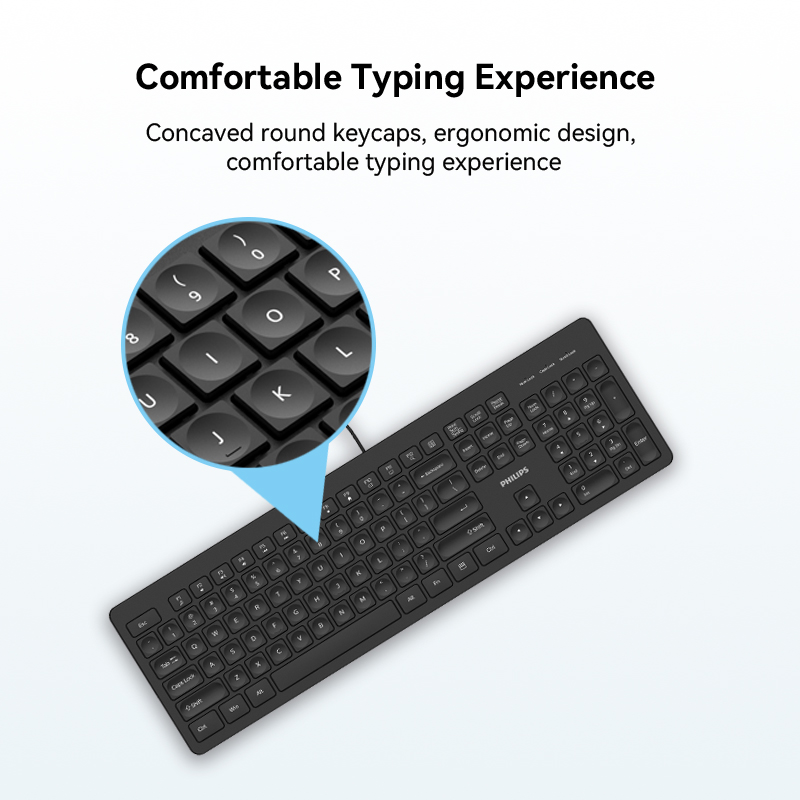 Jual Philips Keyboard + Mouse Silent Clicks 1600 DPI Compatible System ...