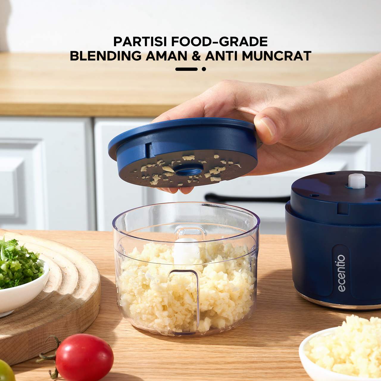 Jual ecentio Mini Chopper Blender 6 pisau 250ml Portable bumbu Dapur ...