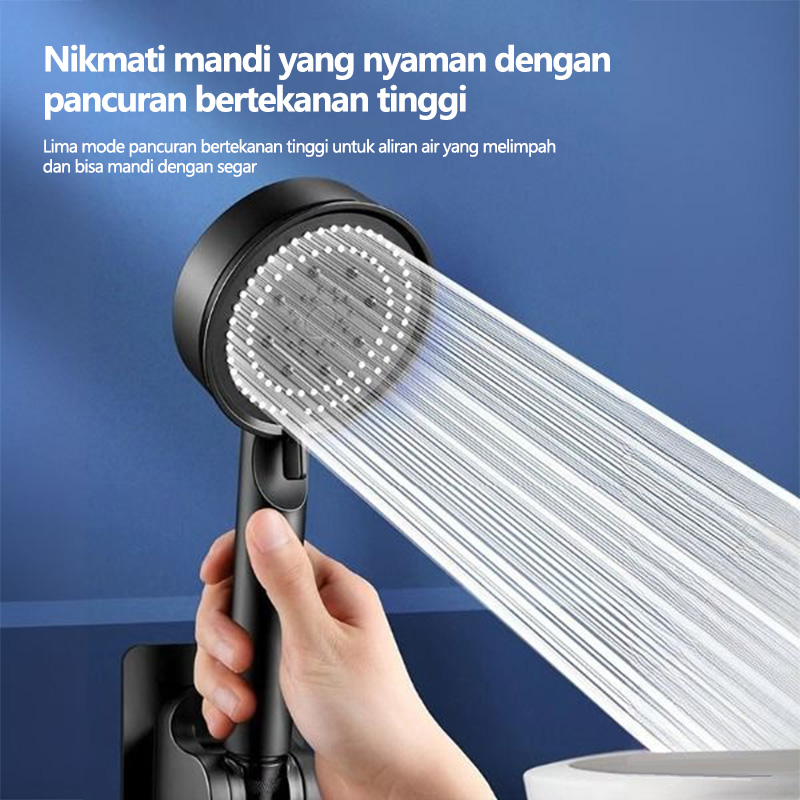 Jual Lenodi Kepala Shower Mandi Hitam Premium Portabel dengan Selang Shower Kamar Mandi Portabel ...