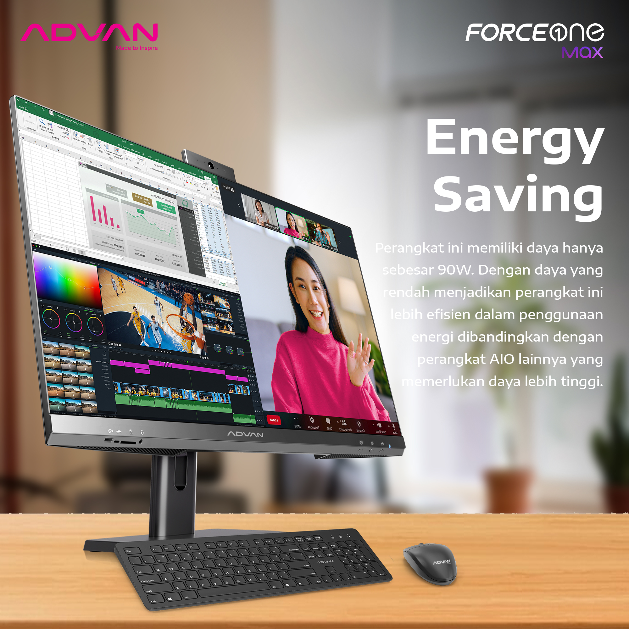 Jual [New Launch] ADVAN Force One Max AIO PC Gaming 27 Inch 100Hz Intel ...