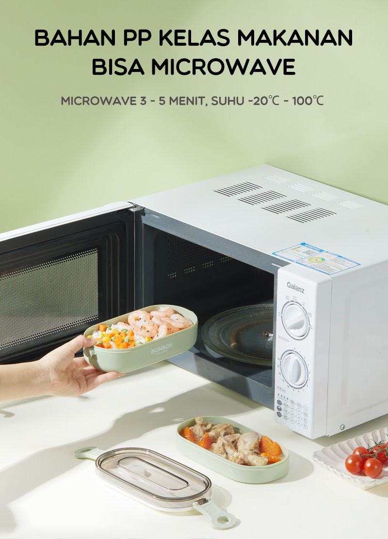 Jual [READY STOCK] Lunch Box PP BONBOX 1000ML - 2 LAPIS SEKAT ANTI BAU, Material Food Grade BPA ...