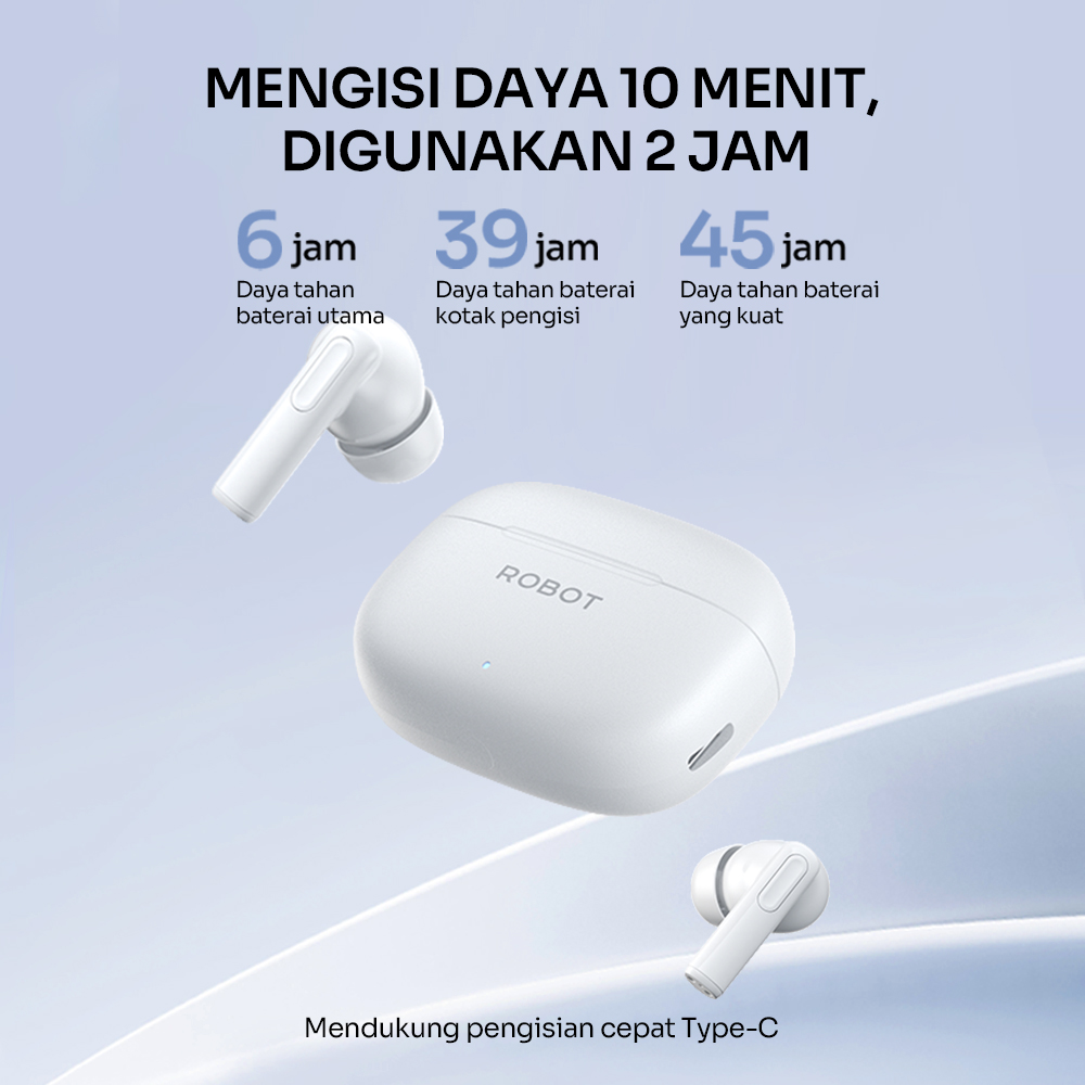 Jual ROBOT New Earphone Bluetooth ANC 2.0 with Bluetooth 5.4 True ...