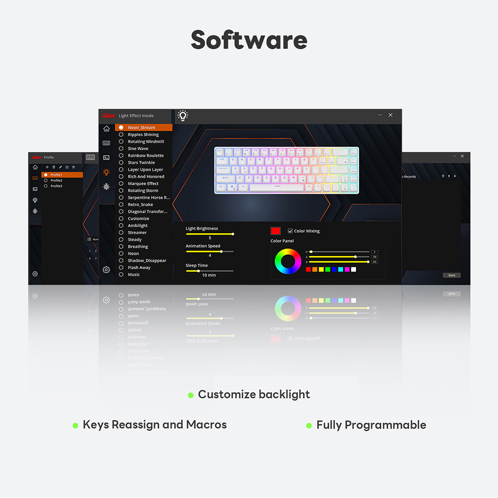 Jual RK Royal Kludge RK68 RGB White 68 Keys Wired keyboard | Shopee ...