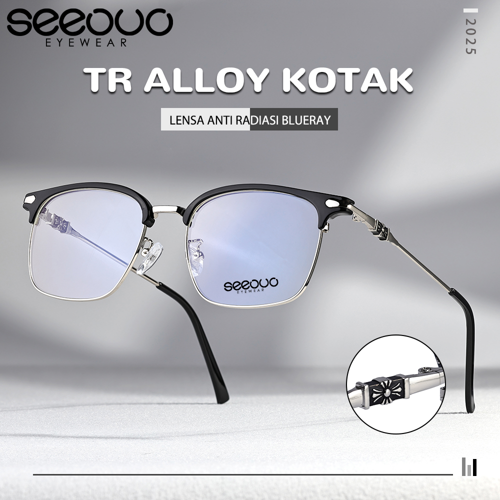 Jual Seeouo Frame Kacamata Antiradiasi Blueray Bentuk Kotak Bahan TR90 ...