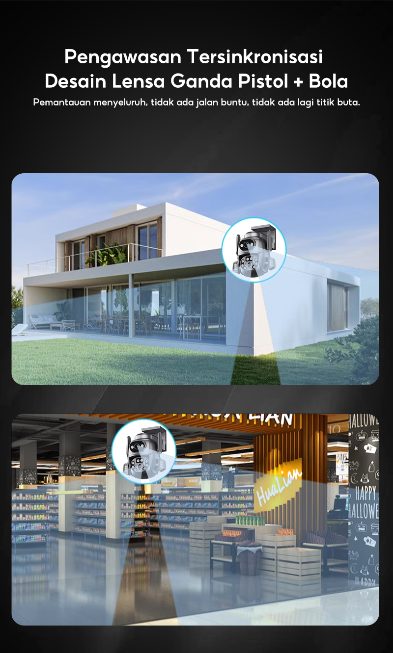 Jual HAN RIVER CCTV Outdoor Wifi 6MP HD Full Color Night Vision Dual ...