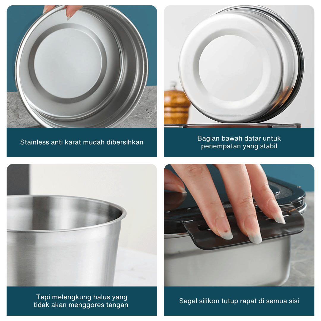 Jual Funkoo Lunch Box Stainless Stackable Bulat Kontainer Makanan ...