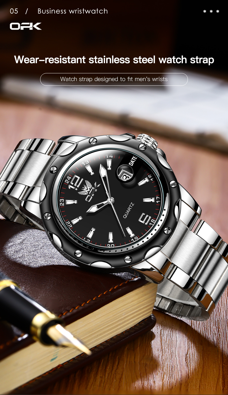 Jual OPK Jam Tangan Pria Anti Air Original Terbaru Stainless Steel ...