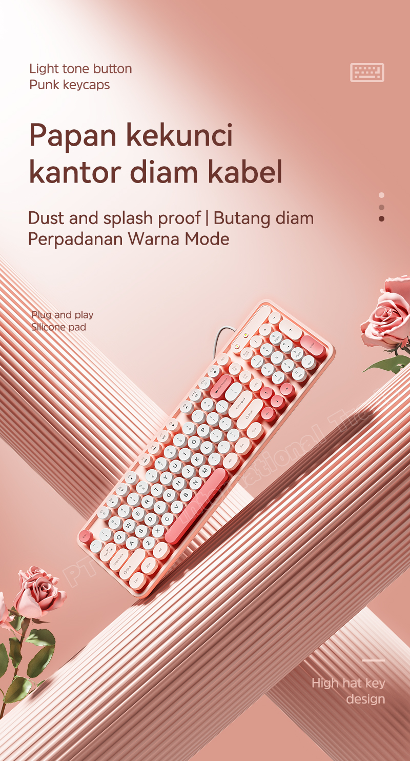 Jual OLYPS Keyboard Laptop USB Kabel 98 Keys Layout Lucu Tuts Bulat ...