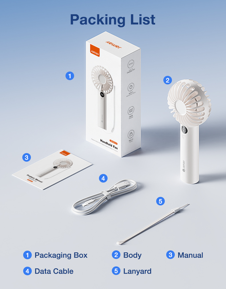 Jual Jamay Mini Kipas Angin Rechargeable Portable Cute Small Hand Fan ...