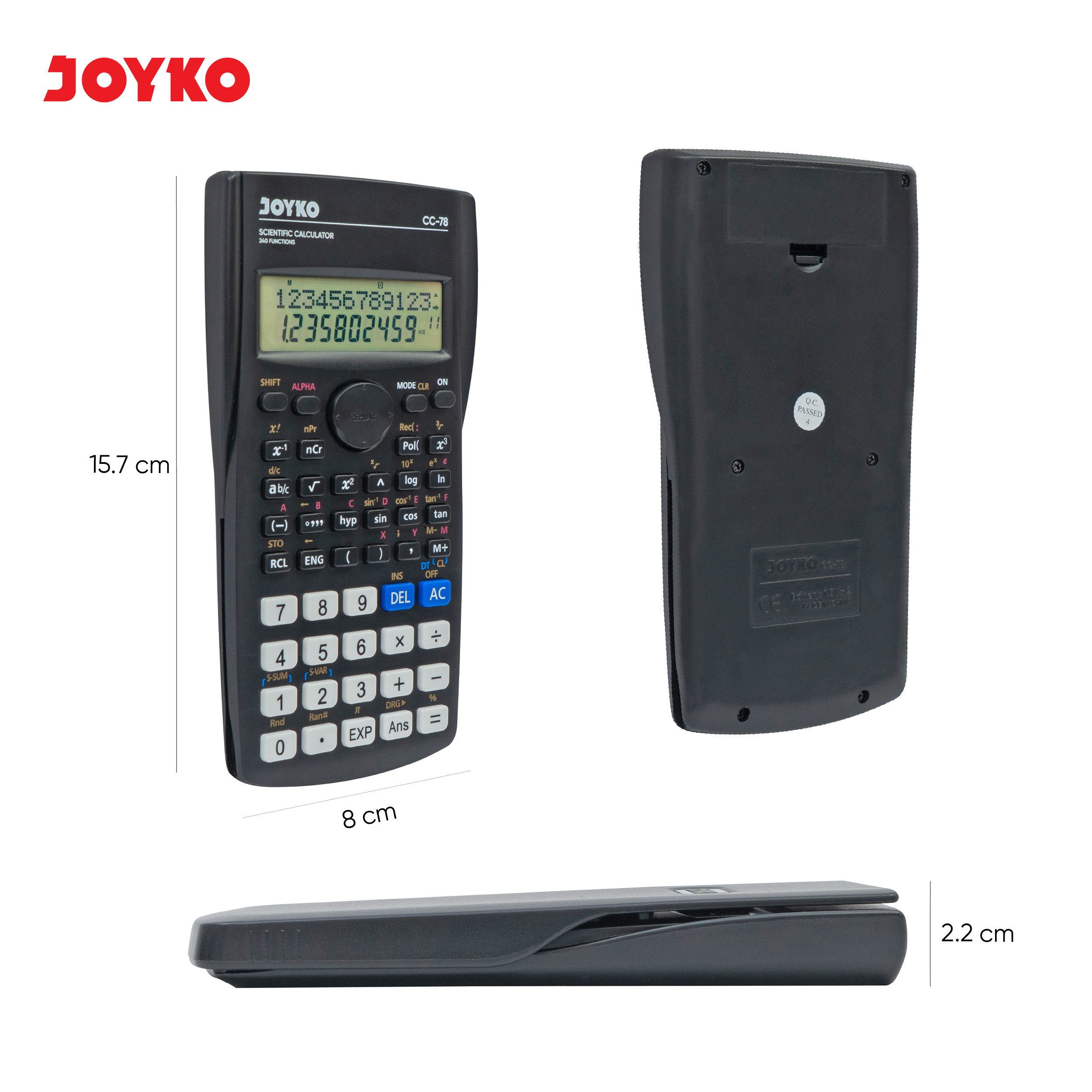Jual JOYKO Calculator Scientific Kalkulator Ilmiah CC-78 240 Functions ...
