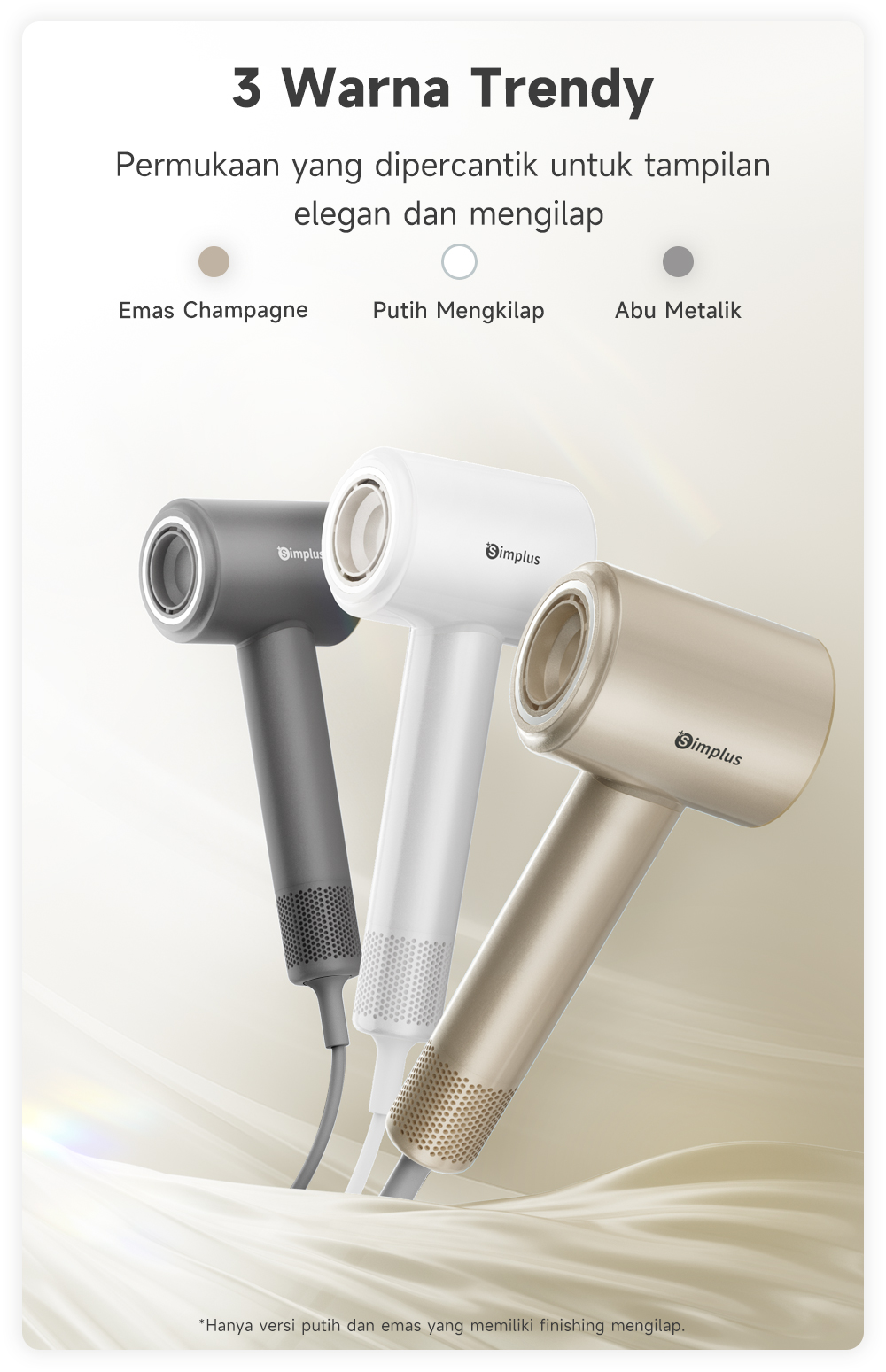 Jual Simplus Pengering Rambut High Speed Hair Dryer Kecepatan Tinggi Hyper-SIM Aura 200 Juta Ion ...