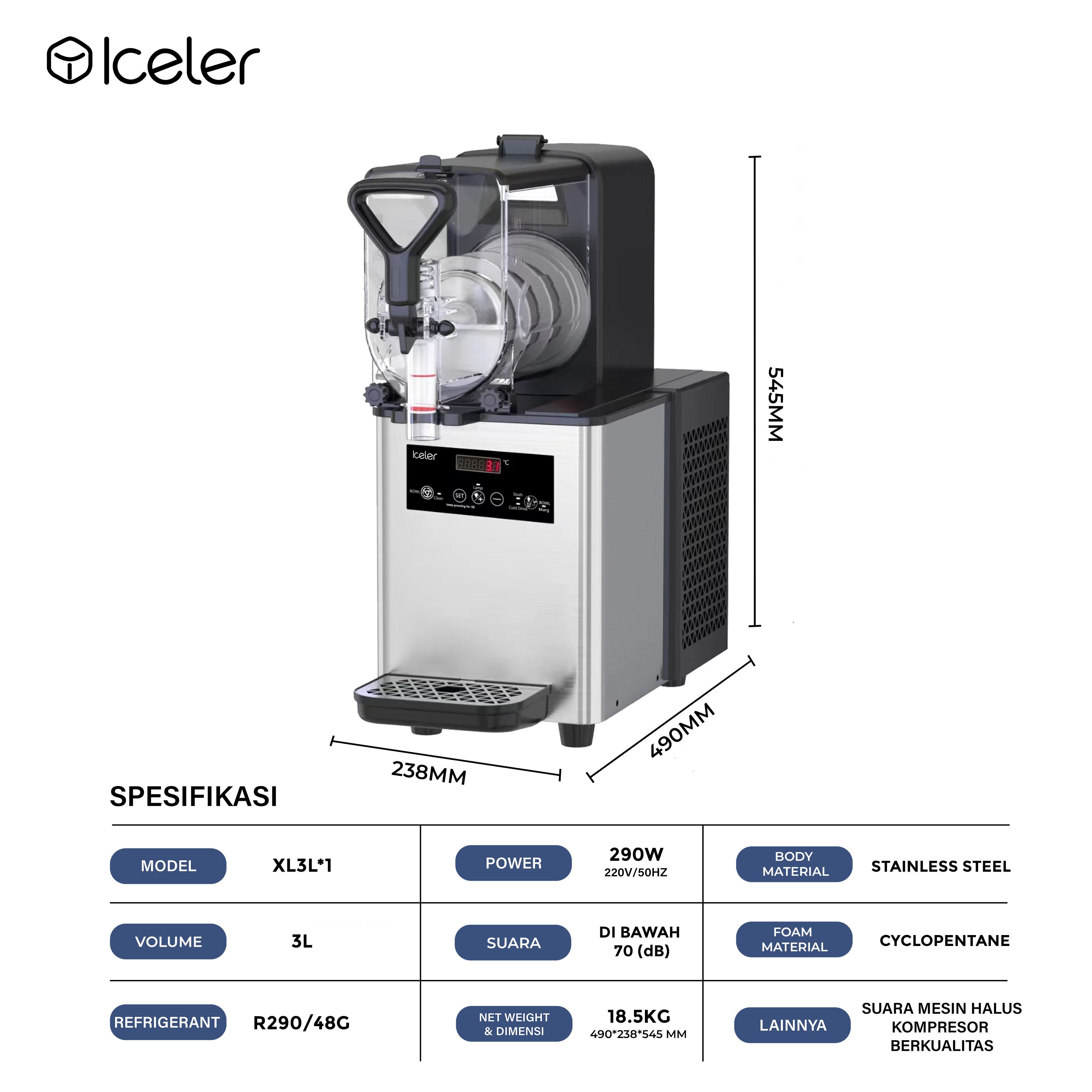 Jual Slushy Machine Iceler Mesin Slush/ Cold Drink/ Margarita/ Jus ...