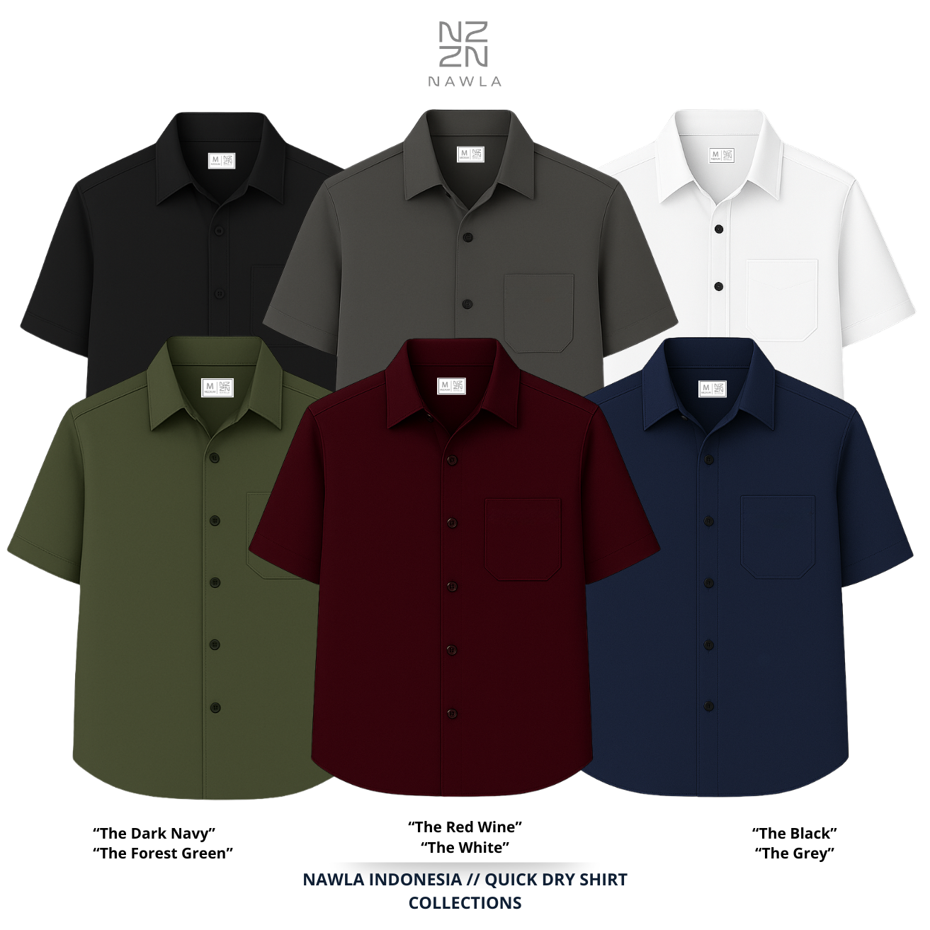 Jual Nawla - Baju Atasan Pria Kemeja Polos Lengan Pendek The Essential ...