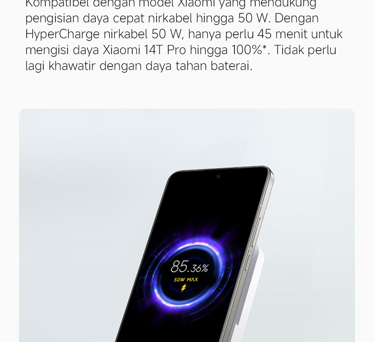 Jual Xiaomi 50W Wireless Charging Stand Pro | HyperCharge nirkabel 50 W | Pendinginan Optimal ...