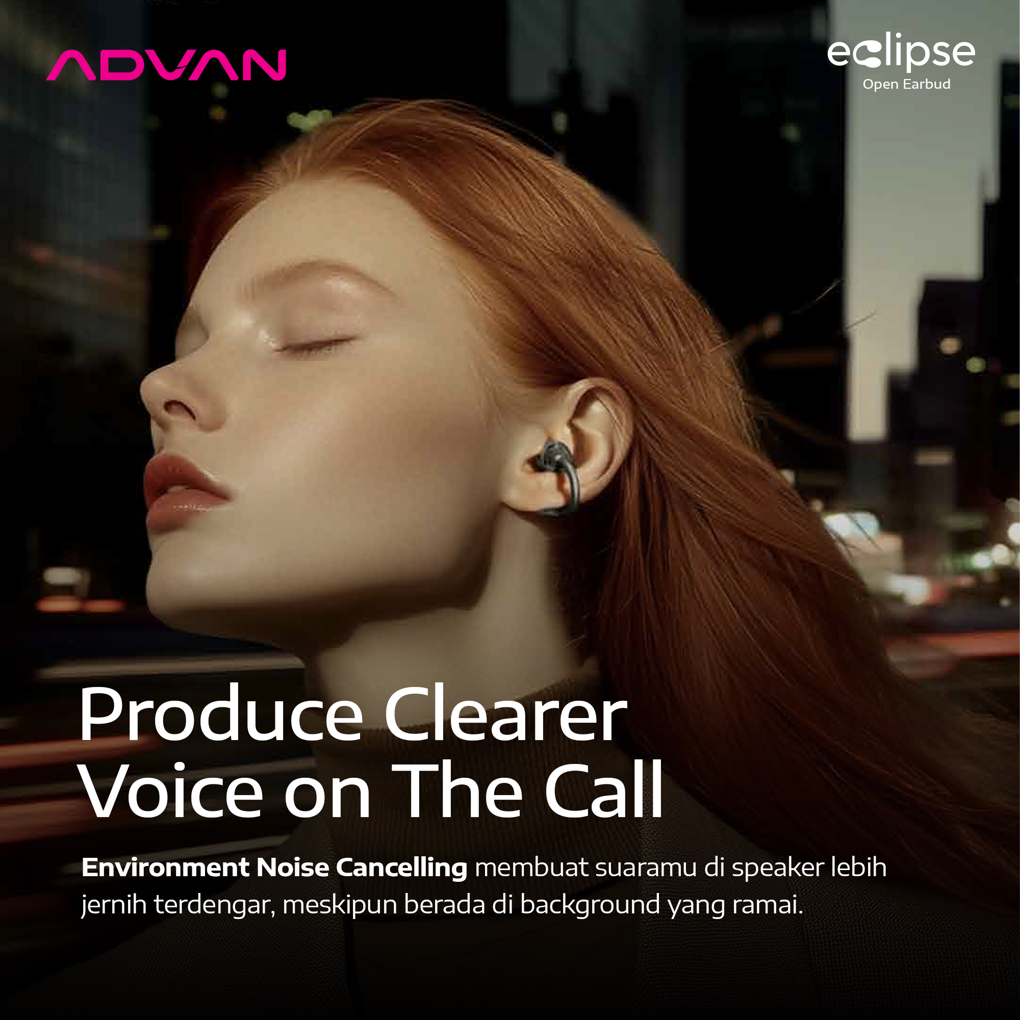 Jual [New Launch] ADVAN TWS Eclipse Ear Clip Bluetooth 5.4 Low Latency ...