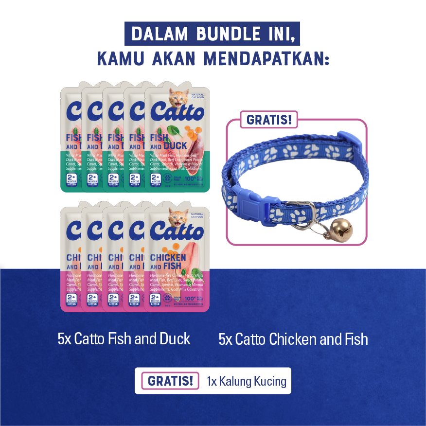 Jual Catto Cat Food - Kitten Starter Pack Bundle 50gr x 10 pcs ...