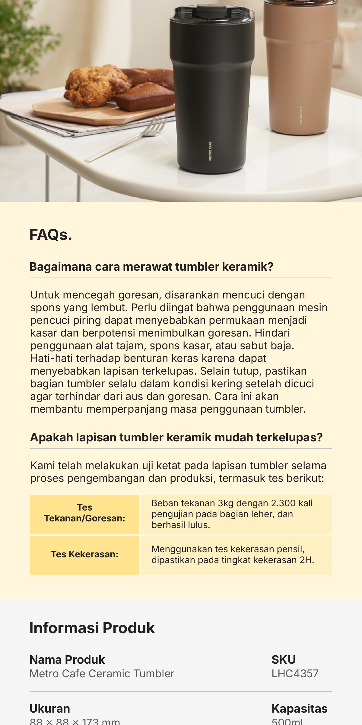 Jual LocknLock Metro Cafe Ceramic Coating Tumbler 500ml - LHC4357 ...