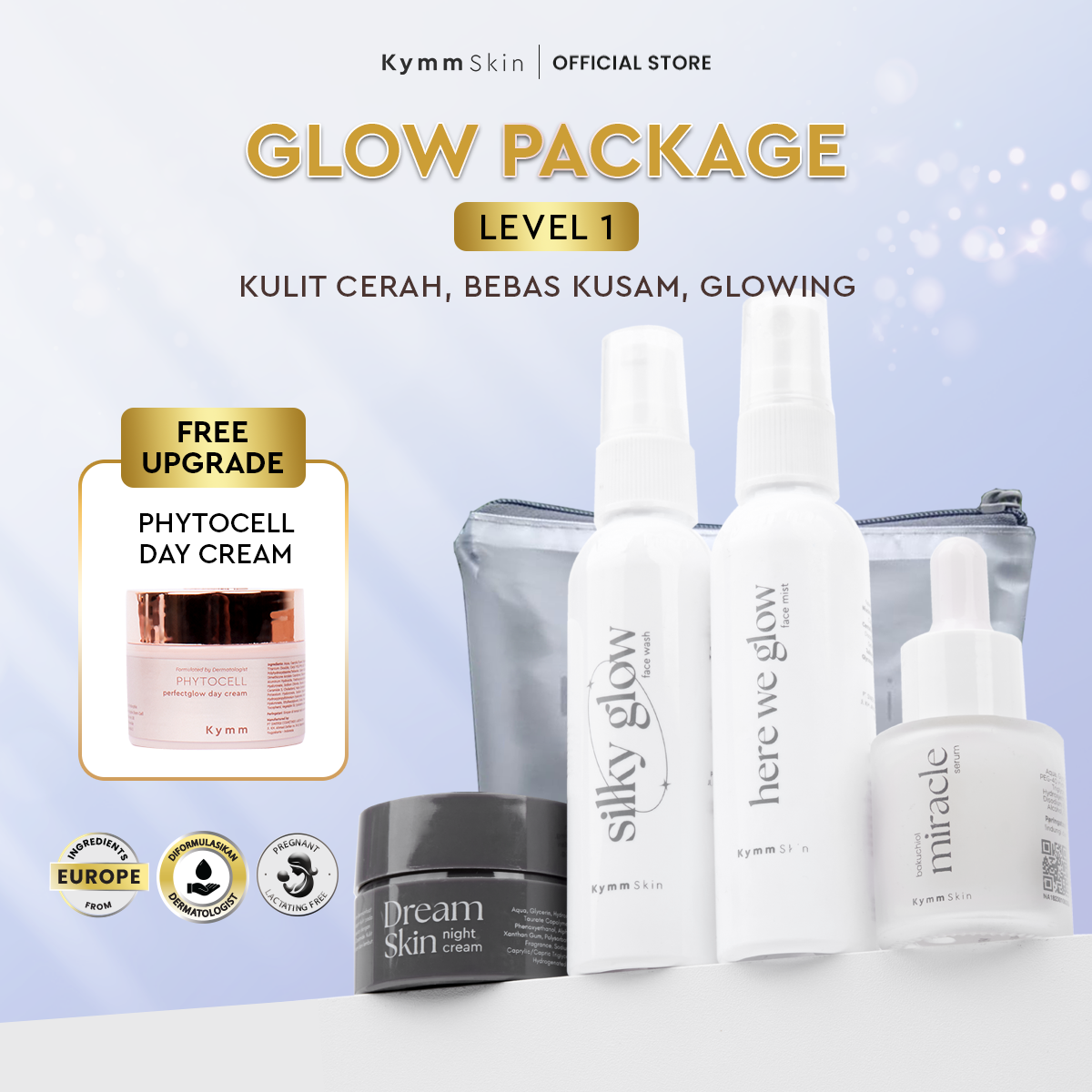 Jual [Upgrade Phyto Day Cream + Free Pouch] KYMM SKIN Glow Package ...