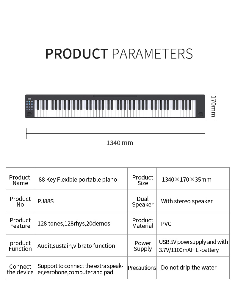 Jual Benston Music- 88-key folding piano, smart electric piano 88-key ...