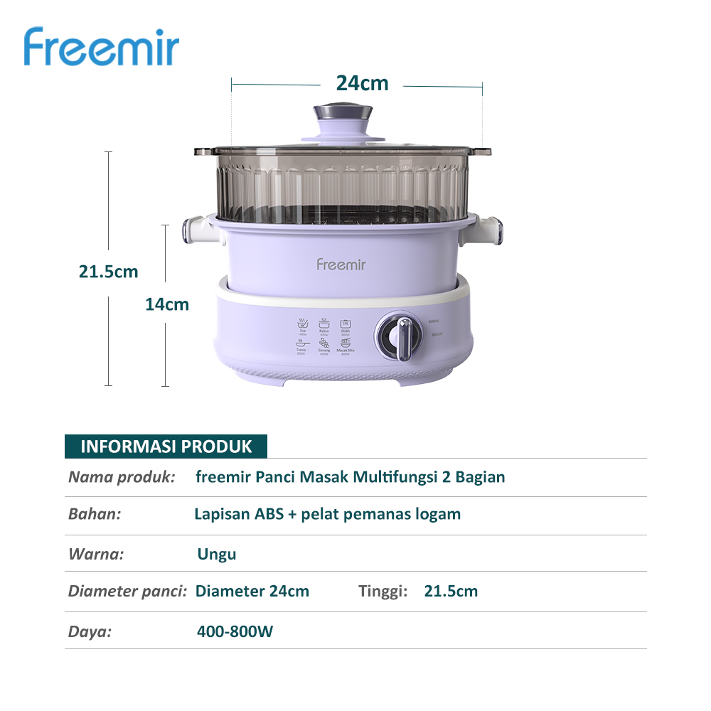Jual freemir Panci Kukus Listrik Low Watt Portable Cooker Multifungsi ...