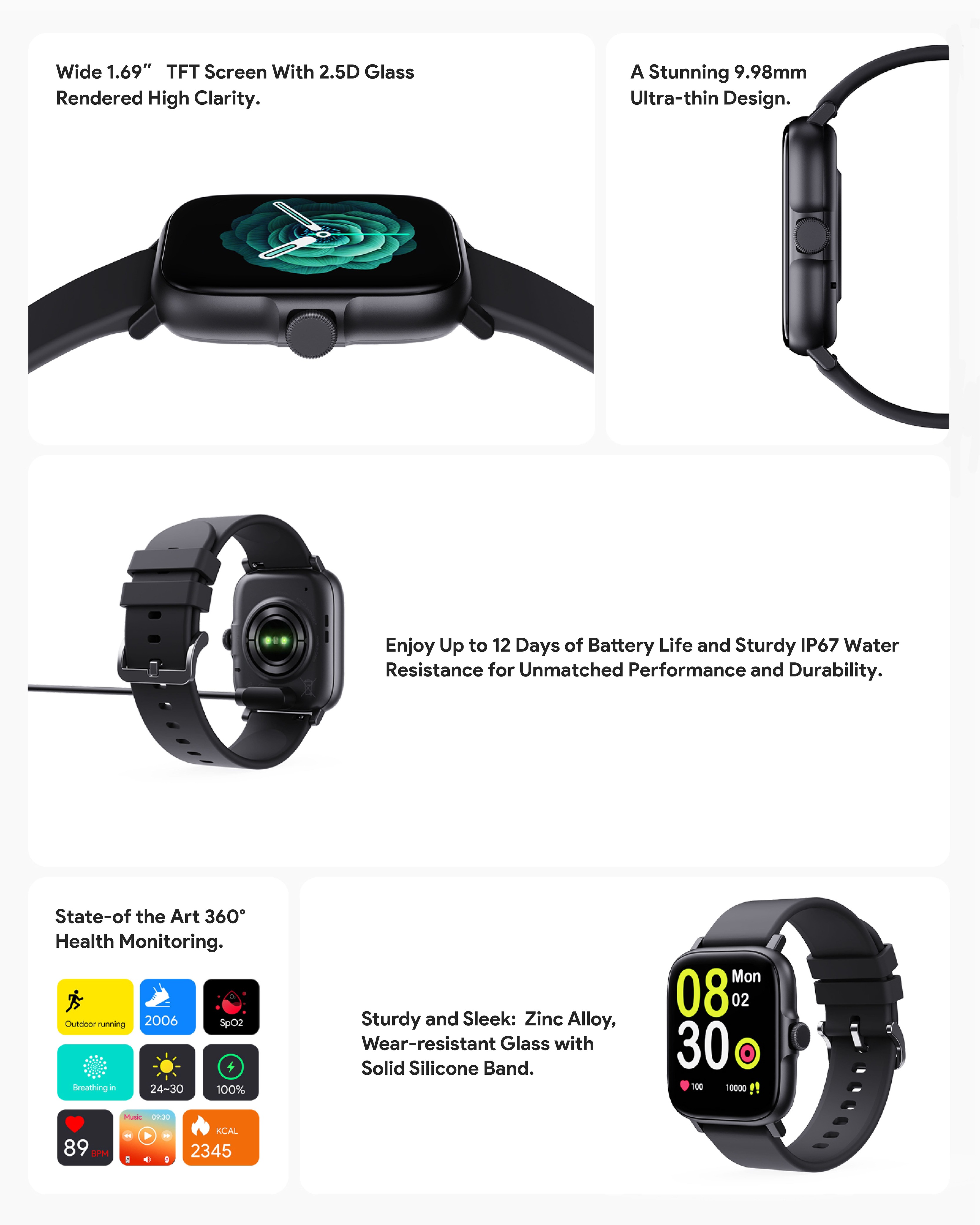 Jual AUKEY SmartWatch 1 Pro Water Proof IP68 With Bluetooth Call SW-1P ...