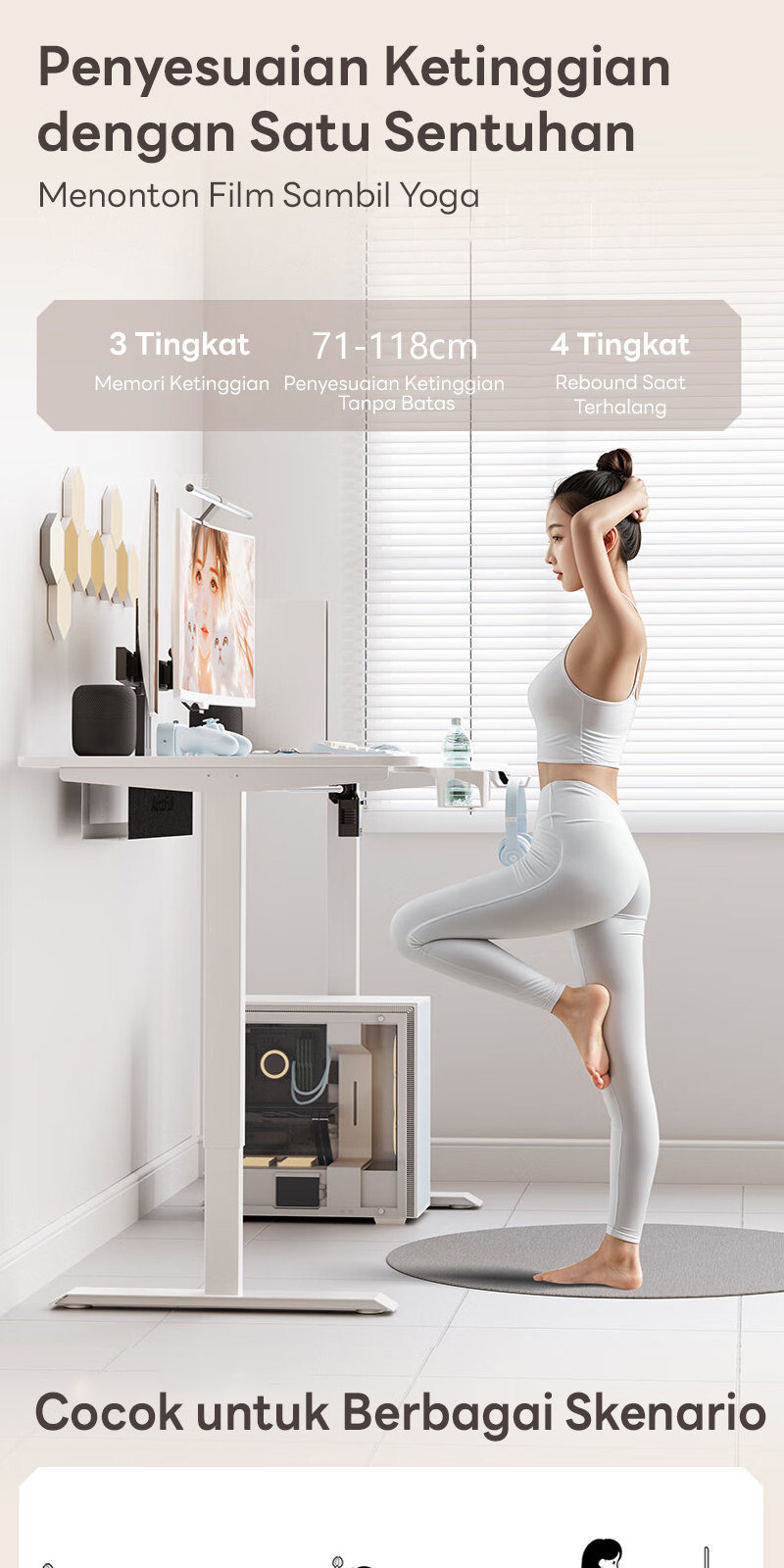 Jual Xpanse Meja Kerja Elektrik Adjustable Standing Desk Meja Belajar ...