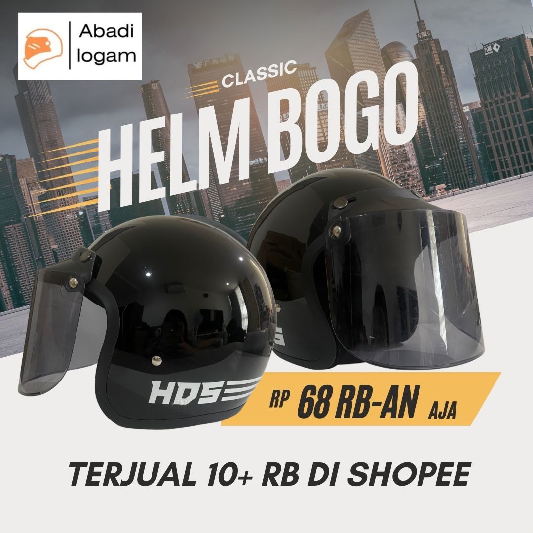 Jual HELM BOGO CLASSIC DEWASA HDS HELMET HALF FACE SNI Motor Retro ...