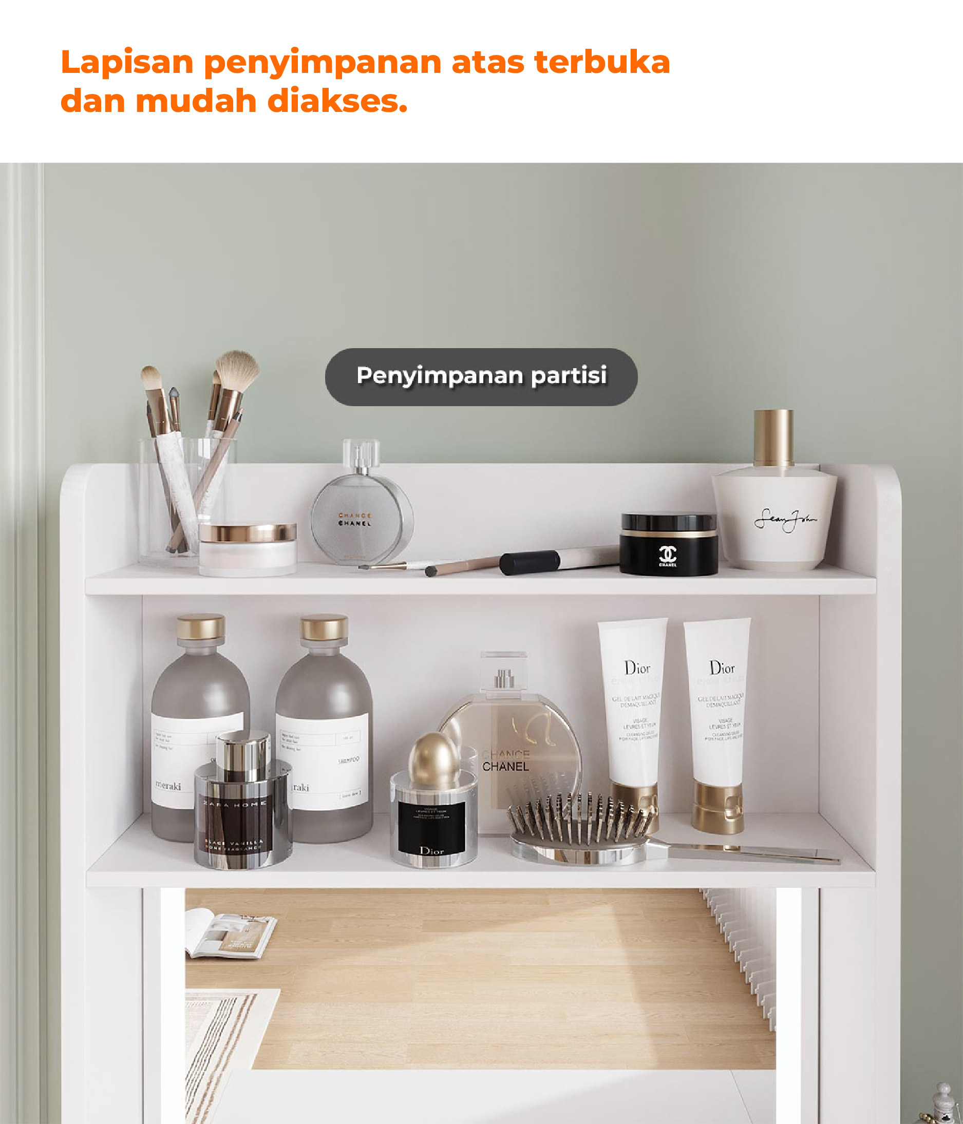 Jual Homedoki Meja Rias Putih / Meja Rias Minimalis / Meja Rias Lampu ...