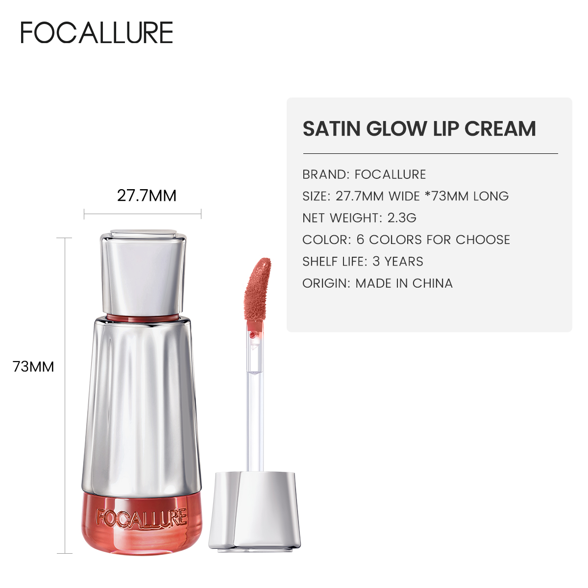 Jual FOCALLURE SheenLock Satin Lip Glaze 16H Transferproof Deeply ...