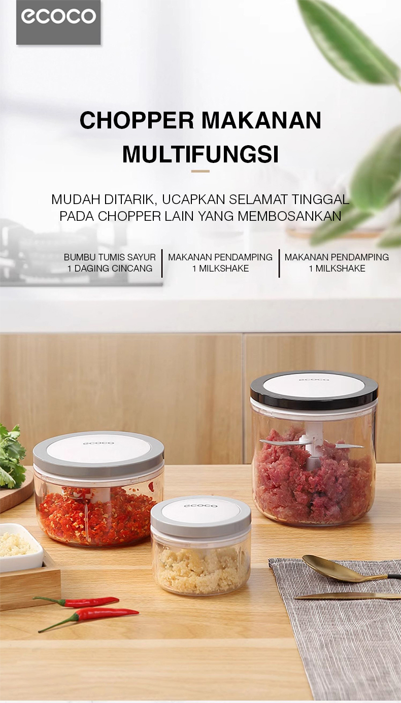 Jual ECOCO Multifunctional Food Processor - Chopper grinder manual ...
