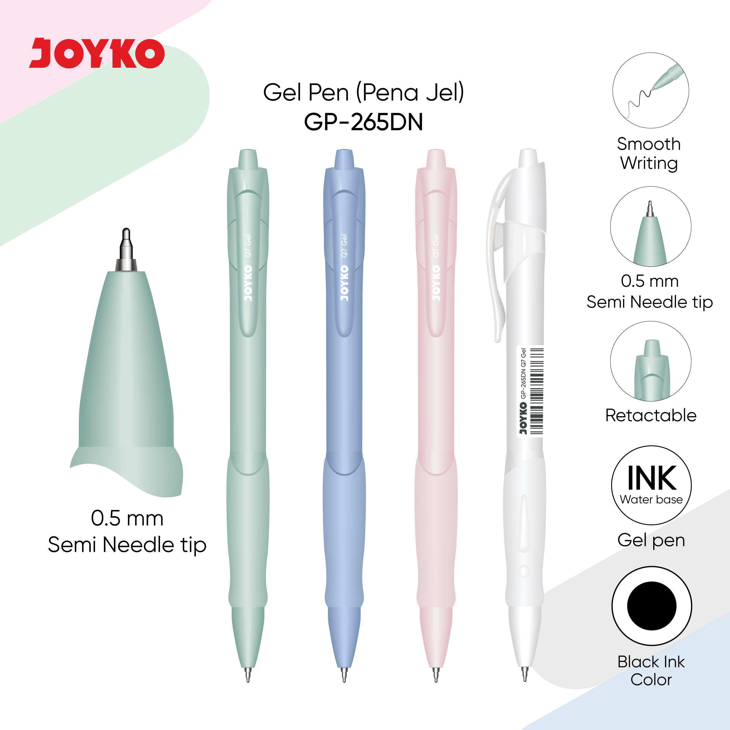 Jual JOYKO Gel Pen Pulpen Pena GP-265DN Q7 Gel 0.5 mm | Shopee Indonesia