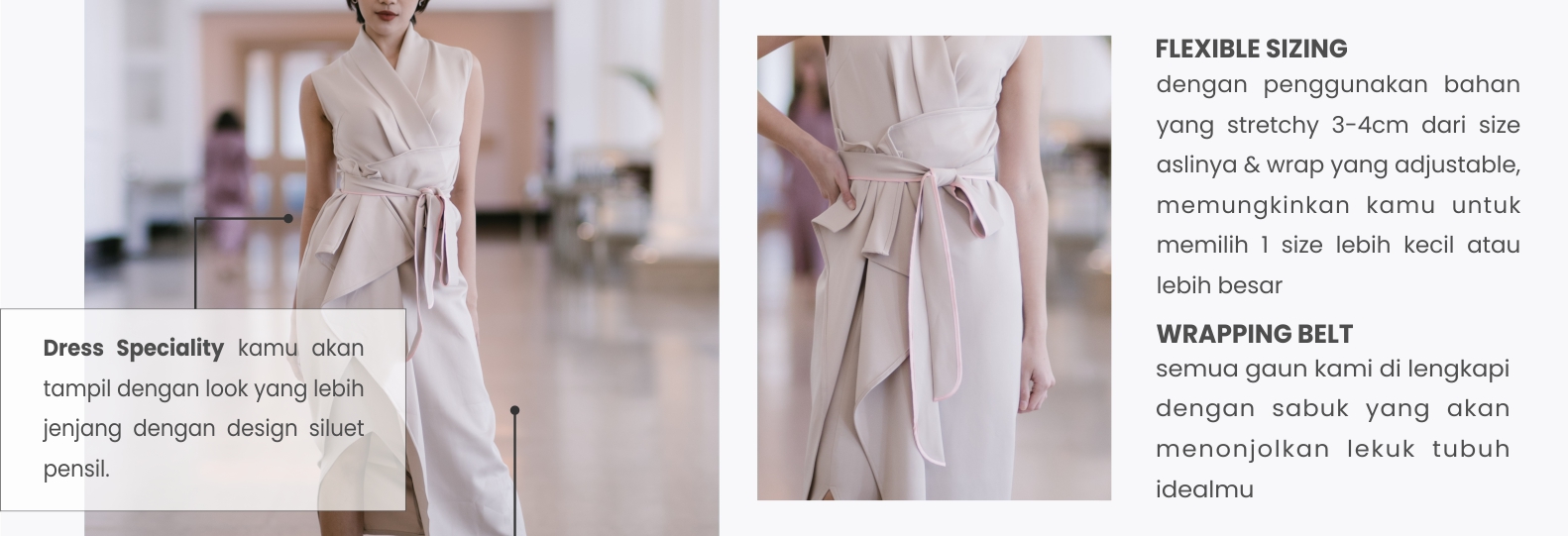 Jual Tamara Wrap Dress Ivory Atvezzo Scuba Premium Midi Dress Pesta Baju Gamis Kondangan Simple ...