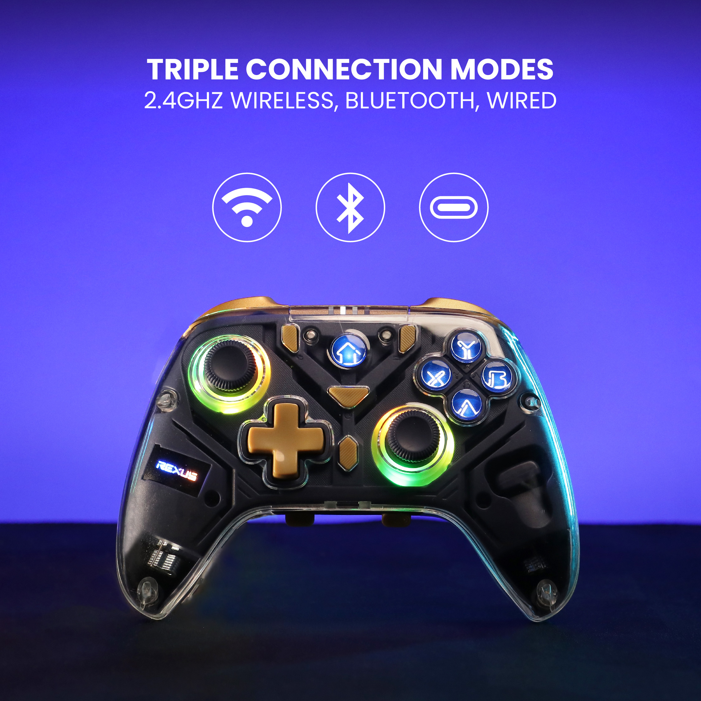 Jual Rexus Multiplatform Gamepad Wireless Bluetooth Gladius GX500 ...