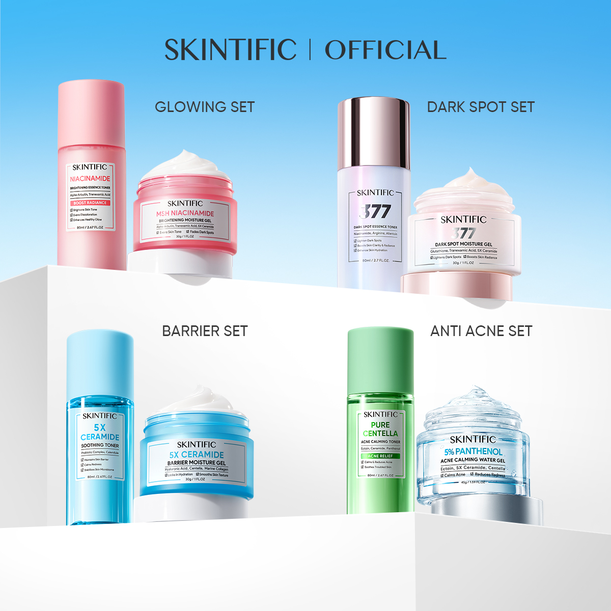 Jual SKINTIFIC - 2PCS Toner+Moisturizer Set | 377 Dark Spot Niacinamide ...