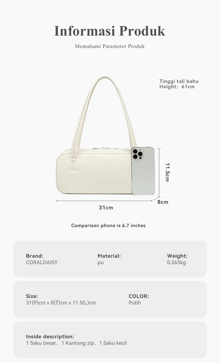 Jual CORALDAISY Tas Wanita 2025 Shoulder Bag Sling Bag Tas Minimalis ...