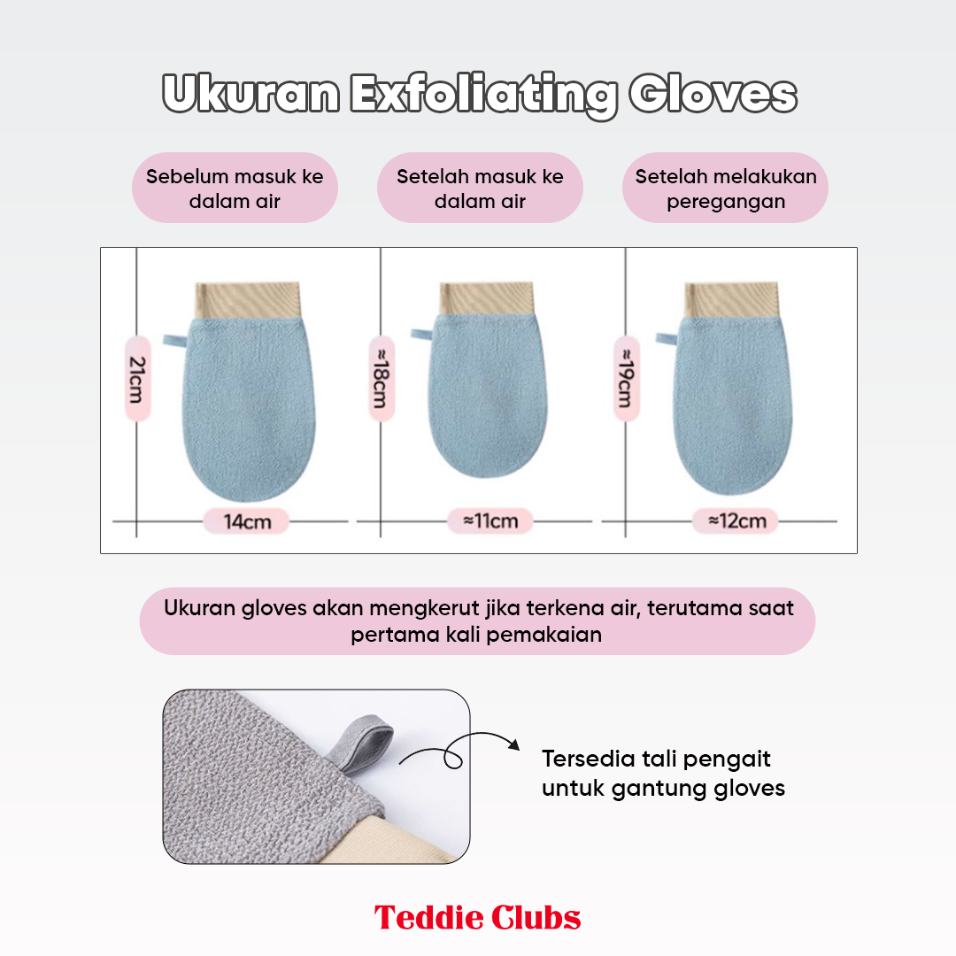 Jual [Ready Stock] Teddy Clubs Exfoliating Gloves | Eksfoliasi Sarung ...