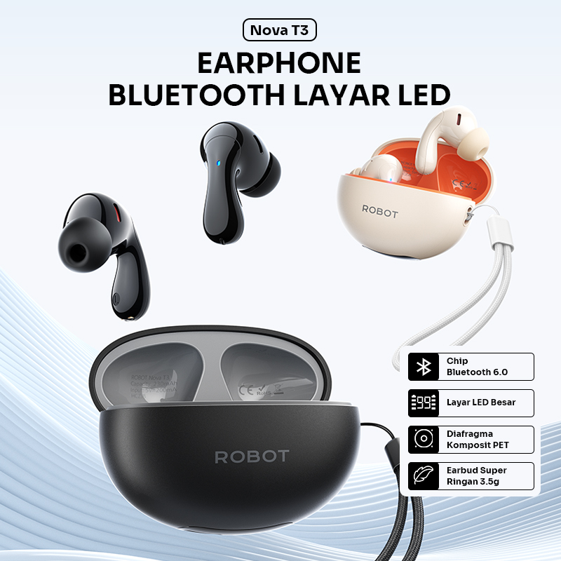 Jual ROBOT Earphone Wireless Bluetooth 6.0 Suara Jernih Powerful Bass ...