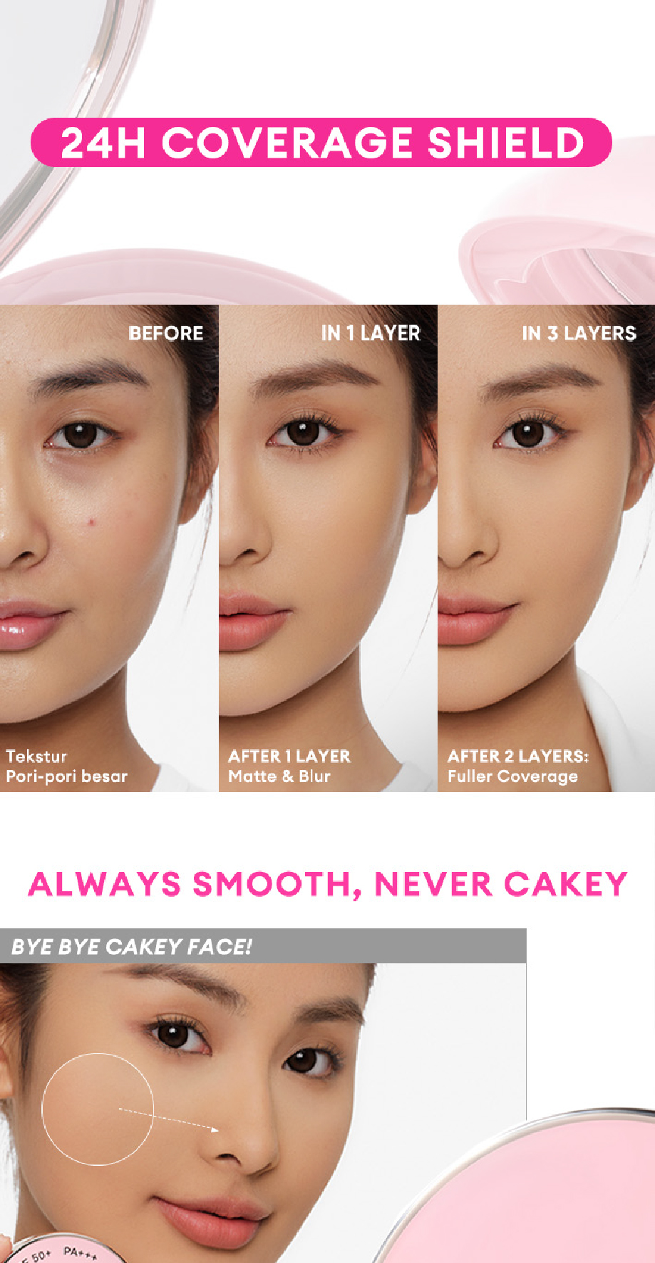 Jual Judydoll Pink Shield SPF Two Way Cake - 8.5g (Bedak Padat Matte ...