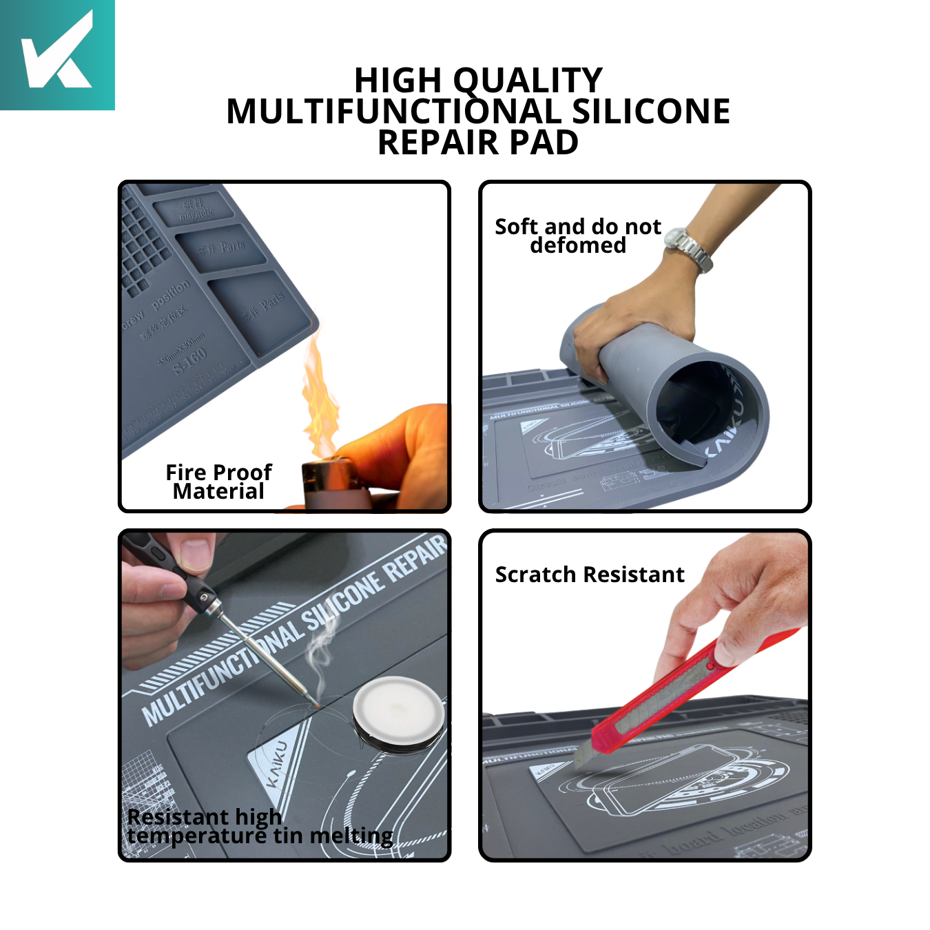 Jual KAIKU Repair Pad Alas Meja Kerja Service Silicone Matras Solder ...