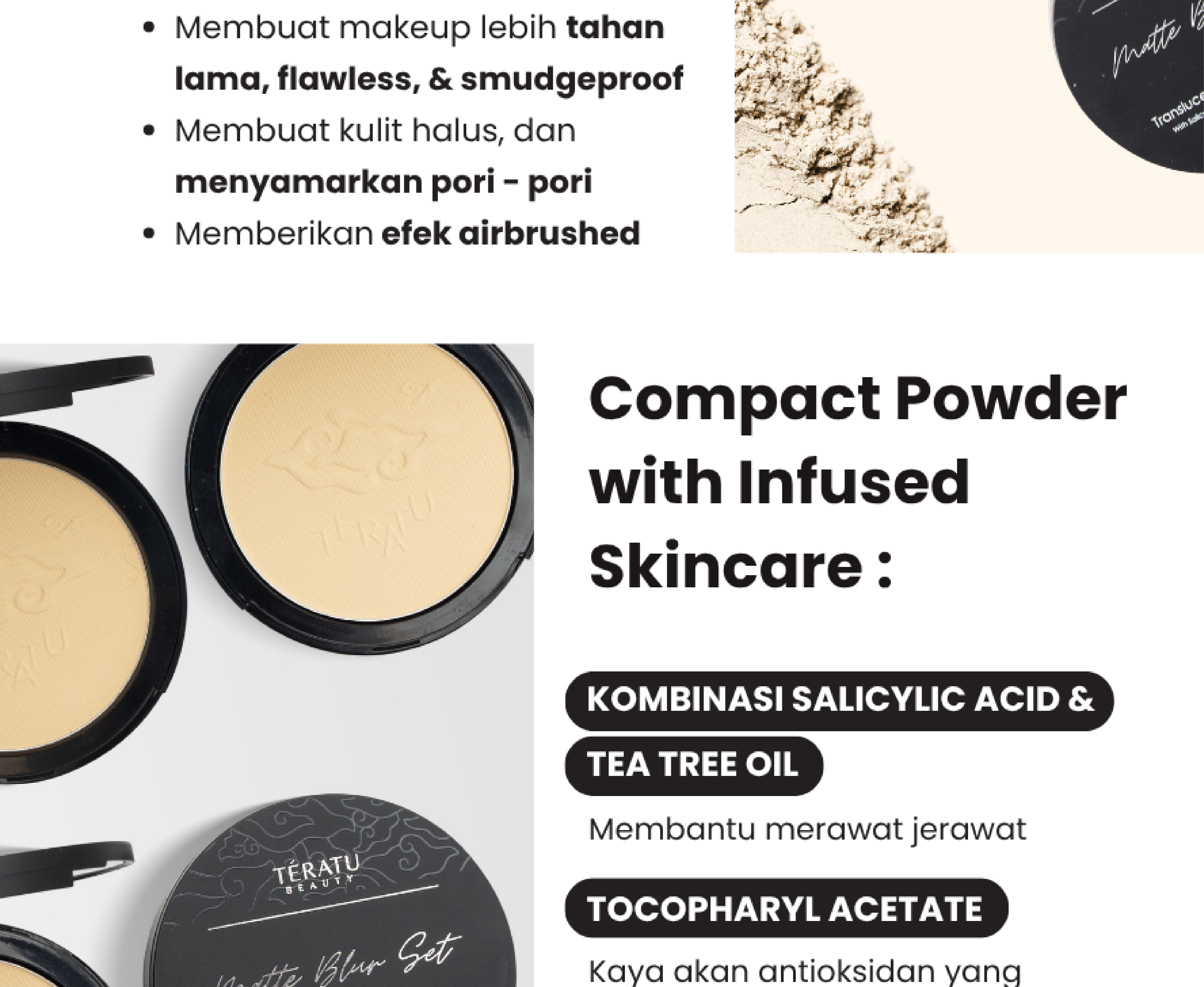 Jual TERATU BEAUTY Matte Blur Set Translucent Compact Powder - 12 gr ...