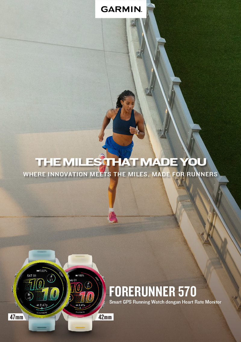 Jual Garmin Forerunner 570 42mm - Whitestone/Cloud Blue | Shopee Indonesia