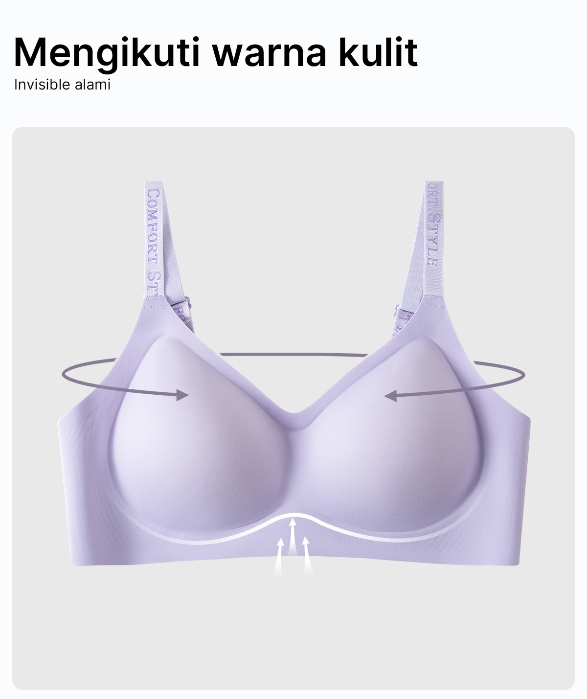 Jual Greney- Bra Seamless Mulus Menopang Tali bahu huruf mengkilap Cup ...