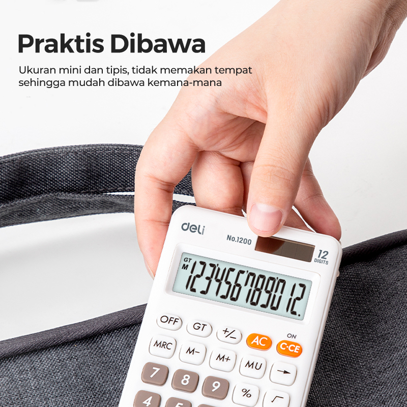 Jual Deli Desktop Calculator / Kalkulator Meja Mini Portable Dual Power Lucu 1200 | Shopee Indonesia