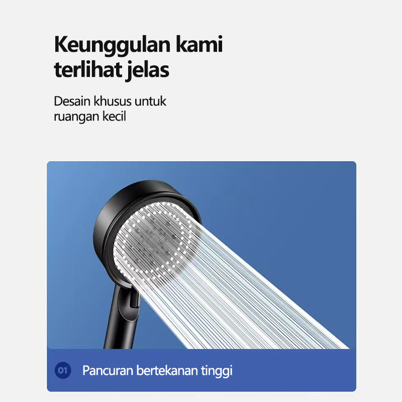 Jual Lenodi Kepala Shower Mandi Hitam Premium Portabel dengan Selang Shower Kamar Mandi Portabel ...