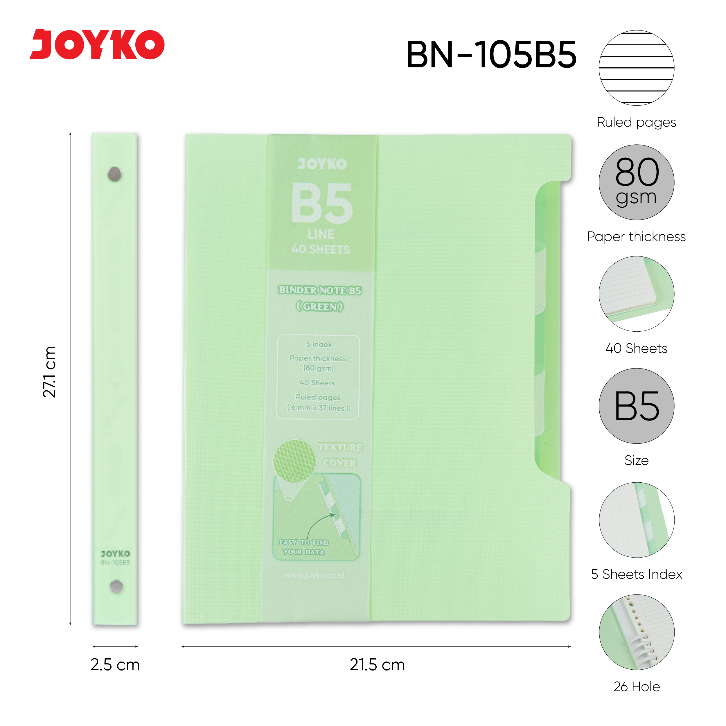 Jual Binder Note Joyko BN-105 A5~B5 | Shopee Indonesia